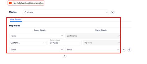 Zoho Bigin Integration With Bit Form