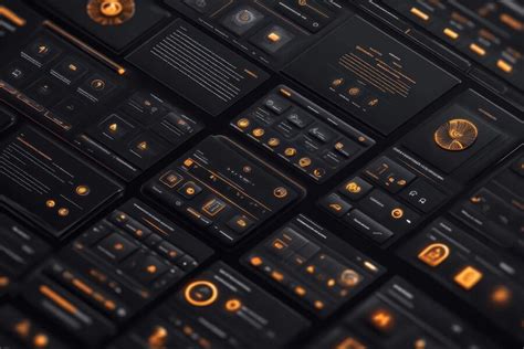 Futuristic Ui Design Black Orange Premium Ai Generated Image