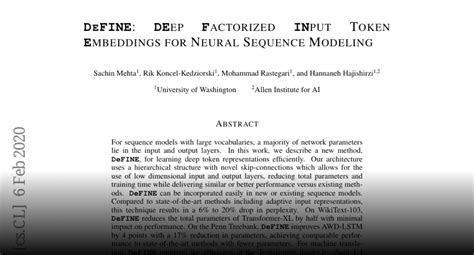 Paper Page Define Deep Factorized Input Token Embeddings For Neural Sequence Modeling