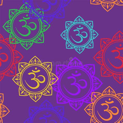 Seamless Pattern Of Om Signs Stock Vector Illustration Of Pattern
