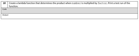 Solved Create A Lambda Function That Determines The Chegg