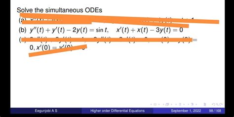 Answered Solve The Simultaneous Odes B Yt Bartleby