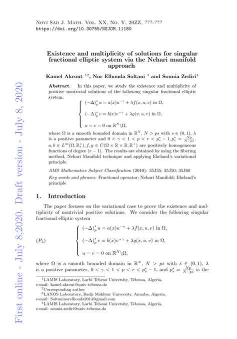 Pdf Existence And Multiplicity Of Solutions For Singular Fractional