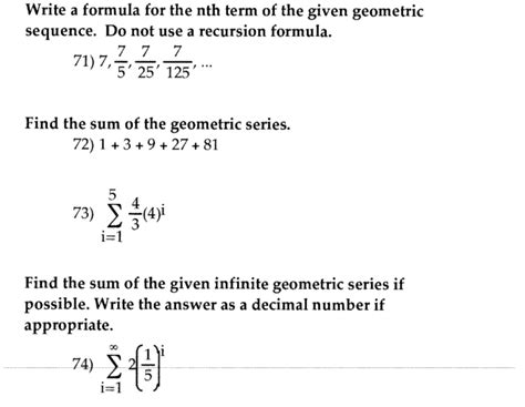Solved Write A Formula For The Nth Term Of The Given Chegg Com