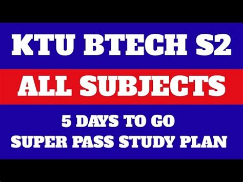 KTU BTECH S DAY STUDY PLAN YouTube