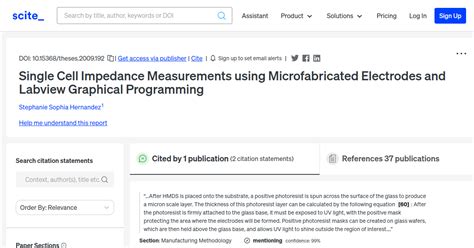Single Cell Impedance Measurements Using Microfabricated Electrodes And Labview Graphical