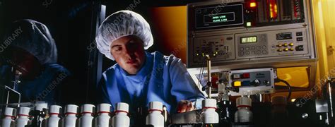 Production Worker Monitoring Labelling Machine Stock Image T Science Photo Library