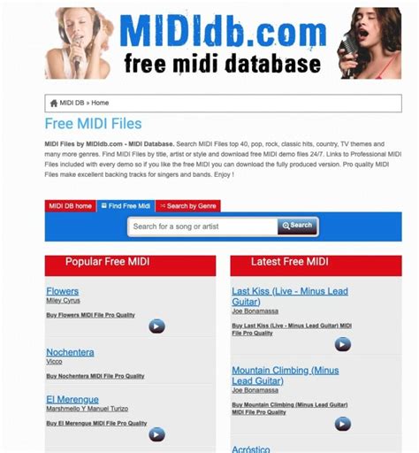 FREE MIDI Files MIDI Songs The Best Websites