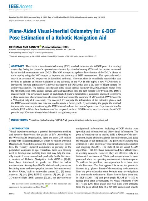 Pdf Plane Aided Visual Inertial Odometry For 6 Dof Pose Estimation Of