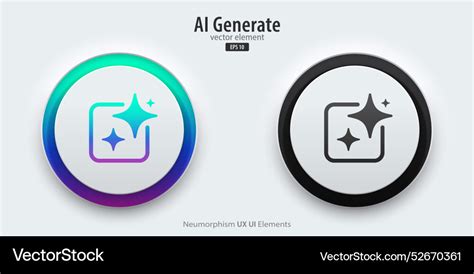 Set Of Generative Ai Buttons Active And Inactive Vector Image