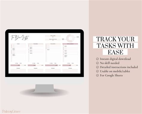 Google Sheets To Do List Template Minimal To Do List Digital Neutral To Do List Spreadsheet