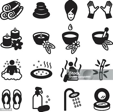 스파 아이콘 세트 벡터 Eps 10 온수 욕조에 대한 스톡 벡터 아트 및 기타 이미지 온수 욕조 아이콘 손톱 Istock