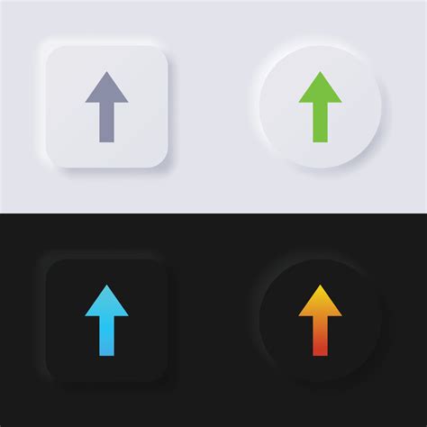 Upload Button Arrow Icon Set Multicolor Neumorphism Button Soft UI