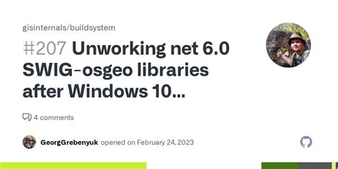 Unworking Net 6 0 SWIG Osgeo Libraries After Windows 10 22H2 22H1