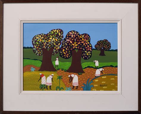 Naive Landscape With Workers The Hoarde Vintage