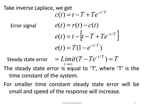 Time Response First Order Pdf Physics Science