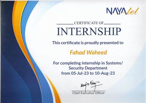 Fahad S On Linkedin Internship It Cybersecurity Professionalgrowth Nayatel Operations