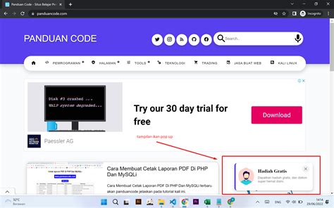 Cara Membuat Iklan Pop Up Di Website Dengan Session History
