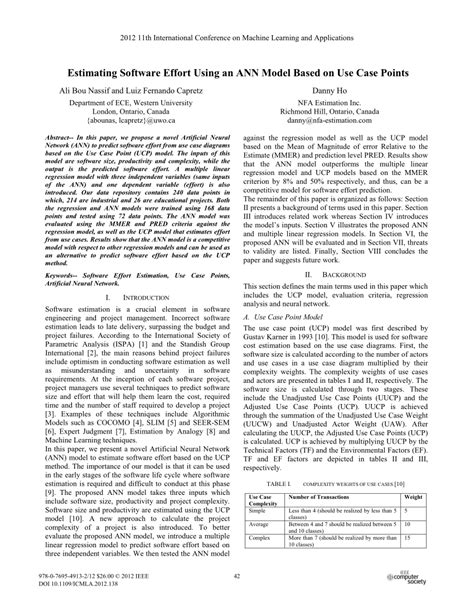 (PDF) Estimating Software Effort Using an ANN Model Based on Use Case Points