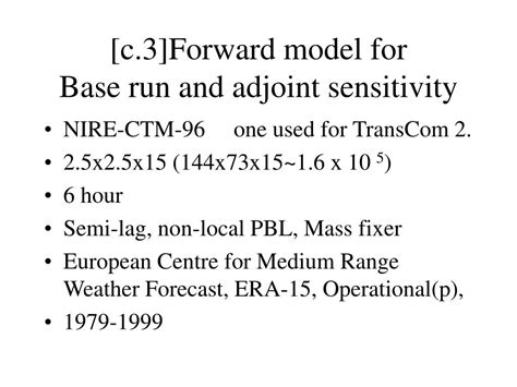 Ppt Data Assimilation Using An Adjoint Model First Test Powerpoint Presentation Id1780323