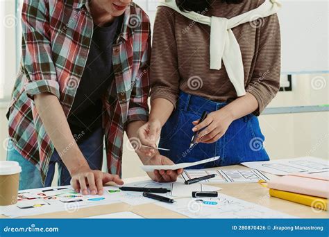 Group Of Asian Creative Team Programing Designers Participate In All Phases Of The Ux Ui Design