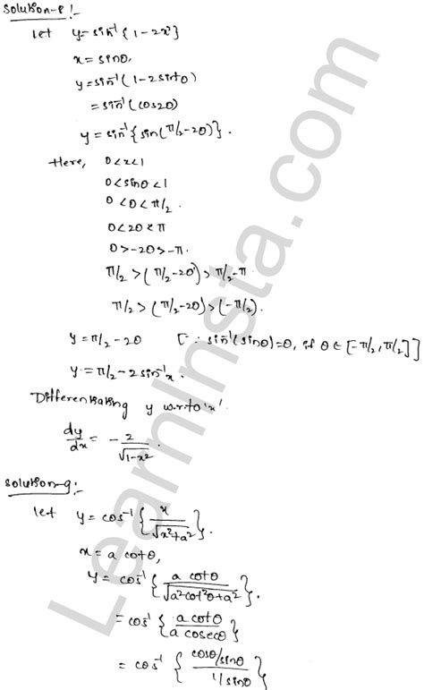 RD Sharma Class Solutions Chapter Differentiation Ex