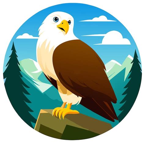 Premium Vector Cute Eagles Nature Minimalist Illustration Design