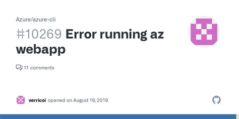 Error Running Az Webapp · Issue 10269 · Azureazure Cli · Github