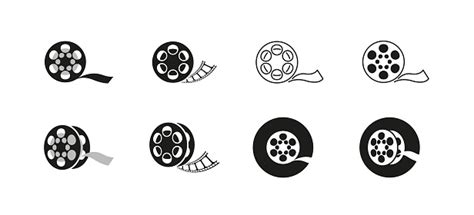 필름 릴 벡터 아이콘이 설정되었습니다 영화 릴 필름 스트립 테이프 롤 기호 모음 검은색에 대한 스톡 벡터 아트 및 기타 이미지 검은색 날씨 말기 Istock