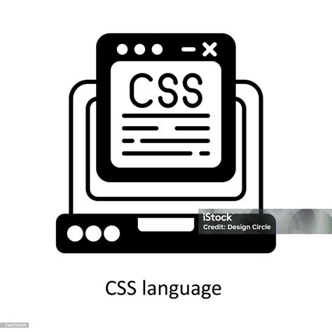 Css 언어 벡터 솔리드 아이콘 디자인 일러스트레이션입니다 흰색 배경에 정보 기술 기호 Eps 10 파일 Html에 대한 스톡