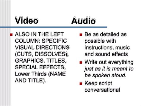 Example Of Two Column Script Pptx