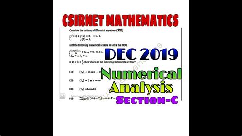 Csir Net Mathematics Dec 2019 Numerical Analysis Sec C Csir Net Mathematics Youtube