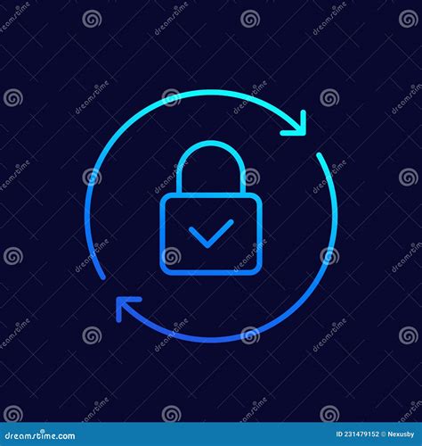 Password Reset Line Icon On Dark Vector Stock Vector Illustration Of Access Linear 231479152
