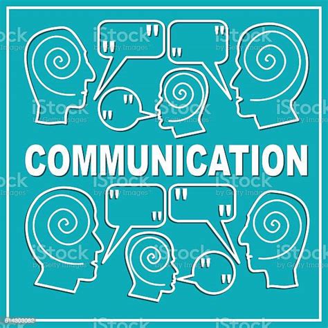 통신 사람들이 머리와 거품을 말하는 프리젠 테이션 슬라이드 템플릿 개념에 대한 스톡 벡터 아트 및 기타 이미지 개념 개념과 주제 공유 개념 Istock