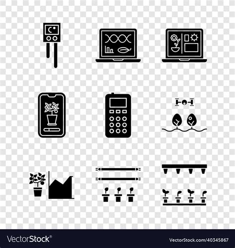 Set Temperature And Humidity Sensor Smart Farming Vector Image