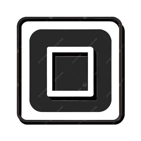 Square Button On A White Background Vector A Simplistic Black Icon Of Ux On A White Background