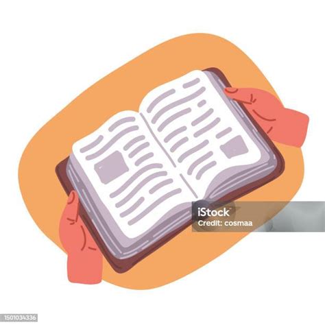 펼쳐진 책을 들고 있는 인간의 손의 삽화 세트 학교 교육 문맹 퇴치의 날로 돌아갑니다 북클럽 회원 시 애호가 독서 시간 서점