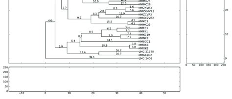 dendrogram generated using upgma clustering method based on a