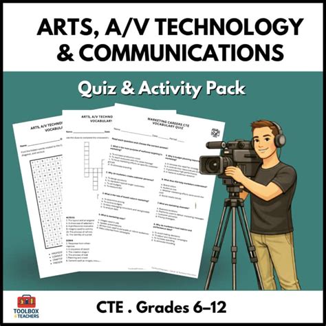 Arts Av Technology And Communications Vocabulary Activities Pack Cte