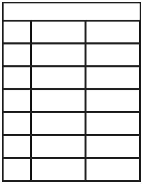 Cjr Printables 3 Column Charts