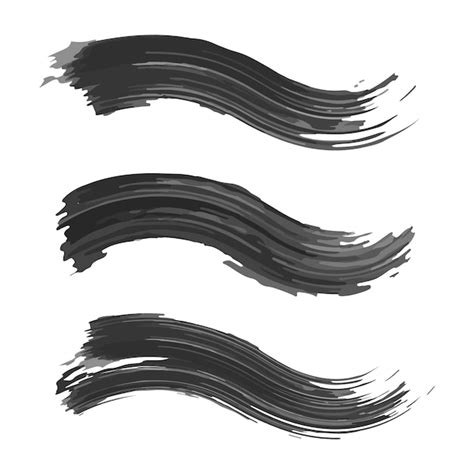 브러쉬 스트로크 세트 프리미엄 벡터
