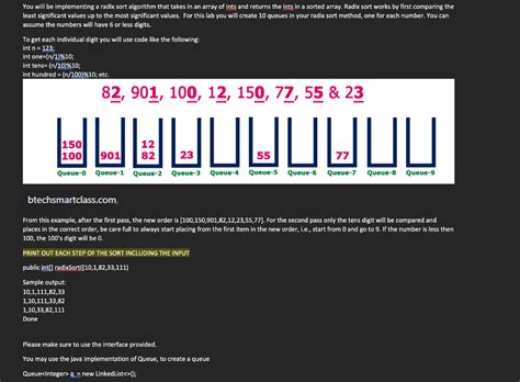 Solved You Will Be Implementing A Radix Sort Algorithm That Chegg