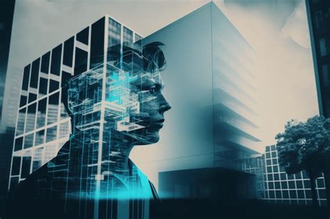 Premium Photo Holographic Representation Of A Human Head In An Abstract Virtual Artificial