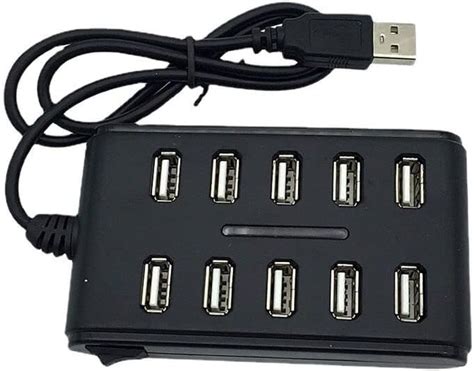 10 Port Hub Usb 2 0 High Speed Multiple Splitter Adapter Extension Cable For Laptop Pc Interface
