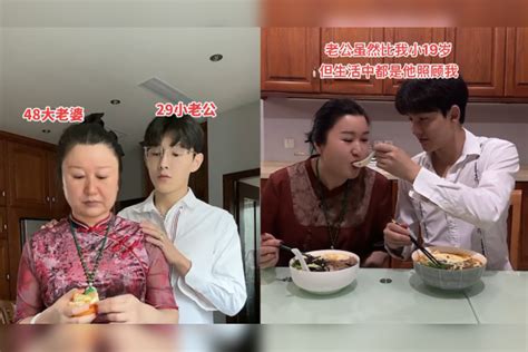 48岁带两娃女子找了94年的老公！帅气又温柔体贴，网友羡慕不已 老公 网友 女子
