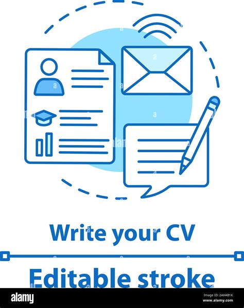 Writing Cv Concept Icon Resume Curriculum Vitae Idea Thin Line Illustration Job Application