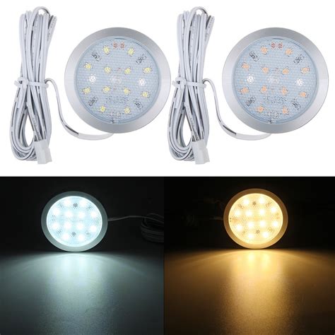 Vw T4 T5 Rv 캐러밴 용 6pcs 12v Led 스포트 라이트 인테리어 램프 다운 라이트 W 원격 제어 세일 뱅굿