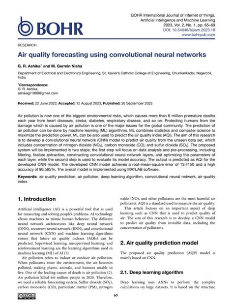 Air Quality Forecasting Using Convolutional Neural Networks Pdf Indoor Environmental Quality