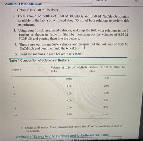 Buffer Solutions Are You Completing This Experiment Chegg
