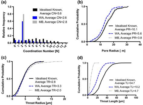 Statistical Data For Pore Space Structure Of The Idealised Material A